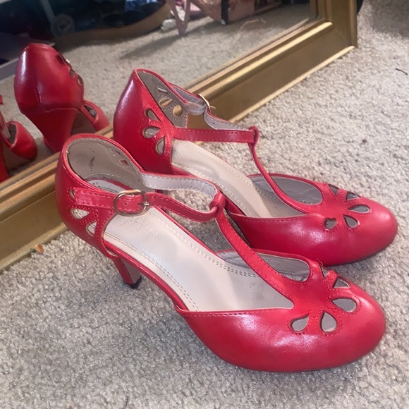 Shoes | Vintage Red Heels Size 65 | Poshmark